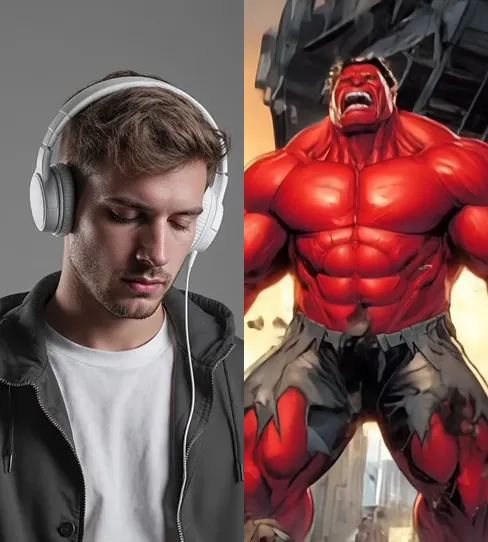 Transformasi Hulk AI Gratis untuk video efek superhero